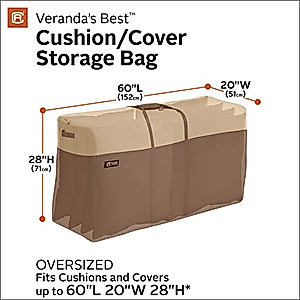 Classic Accessories Veranda's Best Waterproof Cushion/Cover Storage Bag, 60 x 20 x 28 Inch, Patio Furniture Covers