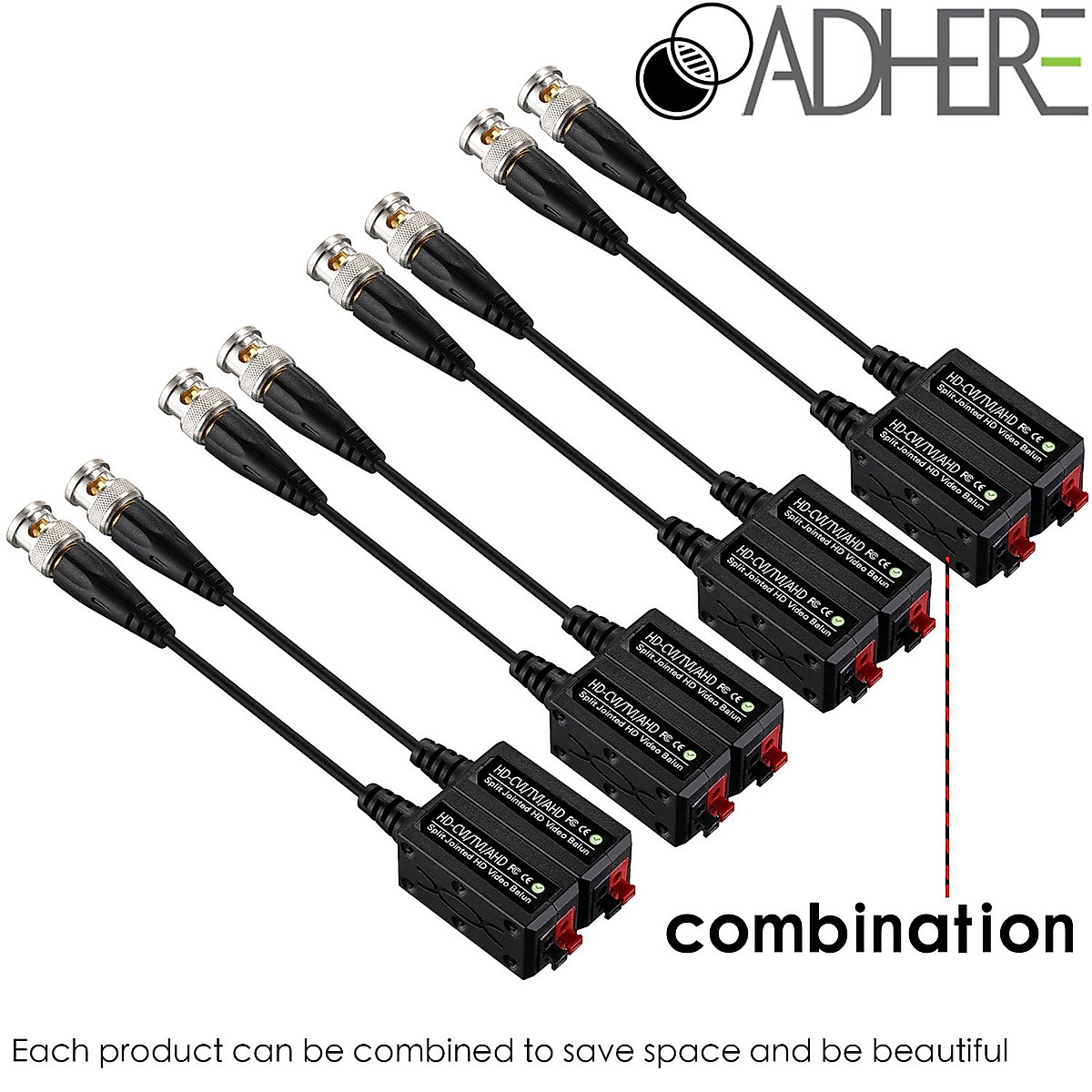 VIMVIP [Upgraded 4 Pairs Split Joint Mini CCTV BNC HD-CVI/TVI/AHD Passive Video Balun Transceiver