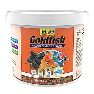 Tetra Goldfish Flakes, Nutritionally Balanced Diet For Aquarium Fish, Vitamin C Enriched Flakes, 4.52 lbs oz