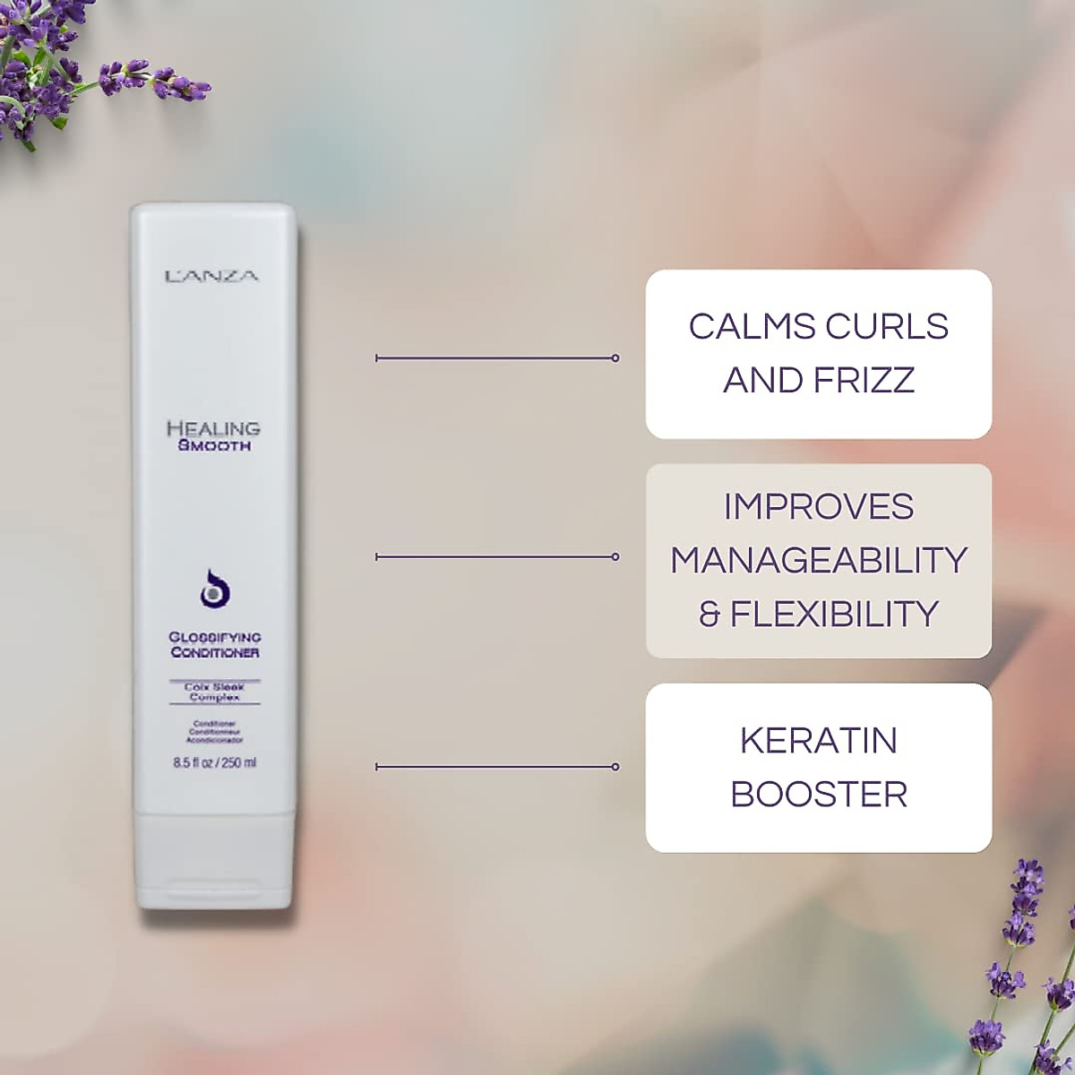 L'ANZA Healing Smooth Glossifying Conditioner, Nourishes, Repairs, and Boosts Hair Shine and Strength for a Perfect Silky-Smooth, Frizz-free Look (8.5 Fl Oz)