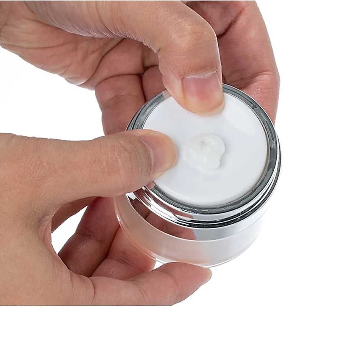 Wresty 2 Pack Airless Cosmetic Container Empty Acrylic Air Pump Jars Travel Vacuum Bottle Airless Cream Lotion Sample Containers Makeup Packing Pump Bottle Jar (30g/1oz)