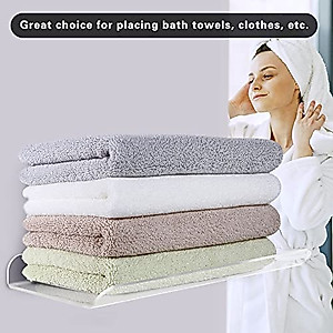 Xxerciz Acrylic Floating Shelves Wall Mounted, 15" Wall Shelves Display Organizer 5mm Thick Ledge Shelves for Kitchen, Bathroom, Bedroom, Living Room (Clear)