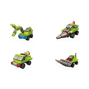 KOOKAMUNGA KIDS 8-in-1 Green Robot Building Block Kit - 8 Mini Toys Transform Into 1 Large Robot Toy - Interlocking Blocks - Transforming Buildable Set for Kids - Works with Other Blocks (318 Pieces)