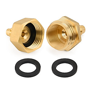 SILATU Air Compressor 1/4" Blow Out Plug - GHT 3/4" Hose to Air Compressor Fitting, BV Water Line Blowout Adapter Camper, RV, Travel Trailer, 2PCS