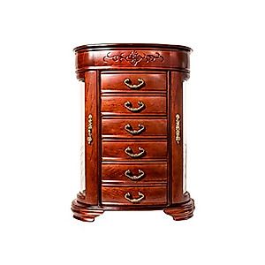 Hives and Honey Patricia Etched Glass Mahogany Jewelry Chest Jewelry Box