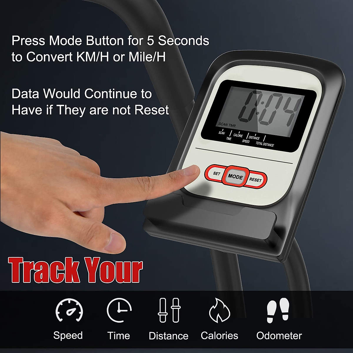 Goplus Air Bike, Fan Exercise Bike with Unlimited Resistance, Clear LCD Display, Tablet Holder, Adjustable Seat and Built-in Wheels, Fan Cycling Bike for Home Cardio Training