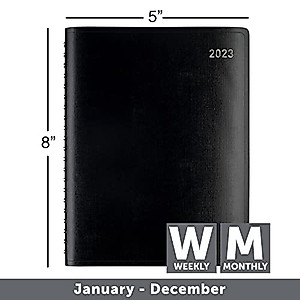 Office Depot® Brand Weekly/Monthly Planner, 5" x 8", Black, January To December 2023, OD711400