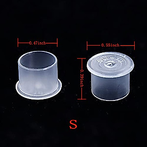 300pcs Ink Caps with Base Tattoo Ink Cups White Mixed #11 Small #14 Medium #17 Large Pigment Caps for Tattoo Permanent Makeup Container Cap Tattoo Accessory Tattoo Supplies Tattoo Kits
