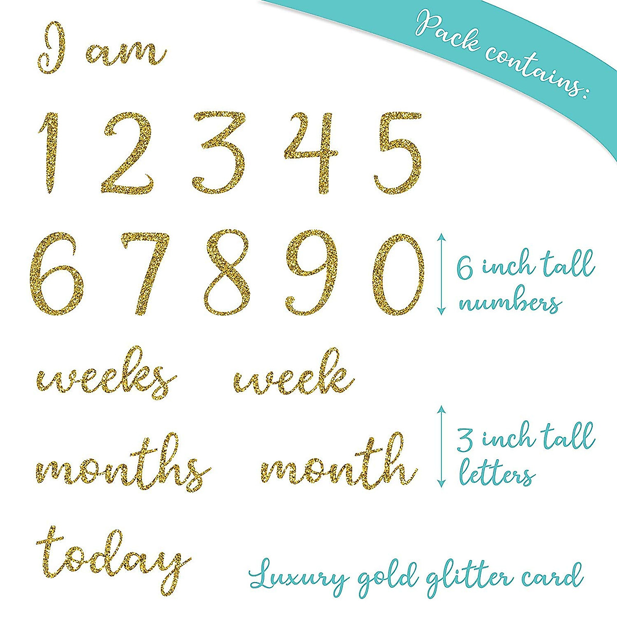 Baby Milestone Gold Photo Prop Lettering - Perfect New Born Baby Shower Photoshoot