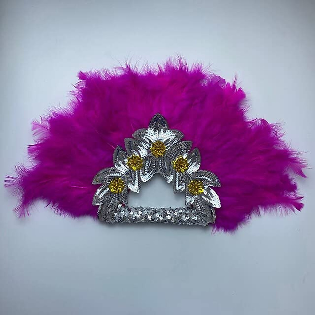 Msbfea Big Size Evantaille Mariage Africain Feather Fan Ladies Wedding Red Color Turkey Feather Fan for Bride Feather Nigerian - 32cmx55cm Color 125