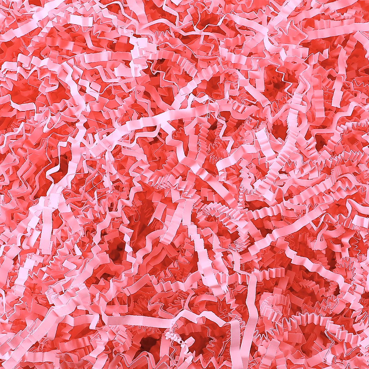 Crinkle Cut Paper Shred Filler Shredded Paper for Gift Box Crinkle Paper Metallic Shredded Crinkle Cut Paper Easter Grass Tissue Paper for Wedding Birthday Wrapping Boxes Bags (1 LB, Pink)