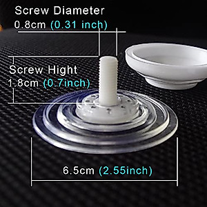 DANXQ Manual Tighten Adjustment Rotary Nut Screw Suction Cup,with Exhaust Groove,for Bathroom/Kitchen/Aquarium,Diameter 6.5 CM,Screw Diameter 8 mm