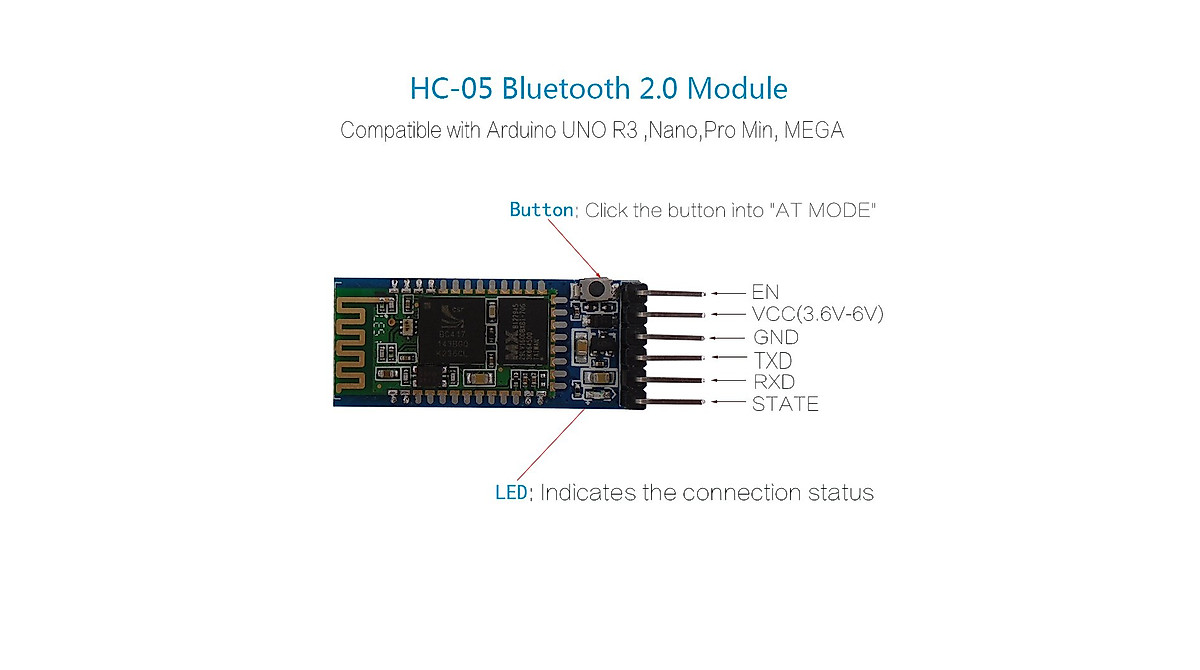 DSD TECH HC-05 Bluetooth Module for Arduino and DIY Projects
