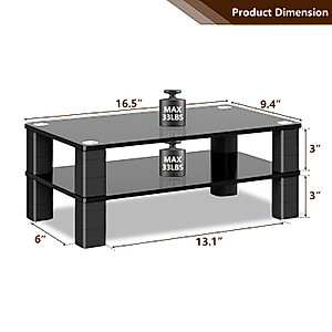 TAVR Monitor Stand Riser, 2 Tier Monitor Stand with Storage Organizer and Adjustable Height for Computer Laptop PC Printer Screen, Black