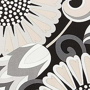 Pillow Perfect Floral Indoor/Outdoor Sofa Setee Bench Swing Cushion with Ties, Weather, and Fade Resistant, 18" x 45", Black/White Sophia, 1 Count