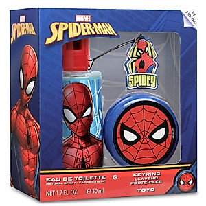 Marvel Spider Man Kids 1.7oz EDT Spray, Key Ring, Yoyo 3 Pc Gift Set