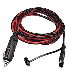 SinLoon Cigarette Lighter SAE Battery Charger Cable,12V 15A Cigarette Lighter Plug to Waterproof SAE Quick Release Adapter Extension Charging Cable with Fuse and LED Light(10FT,3 Meter)