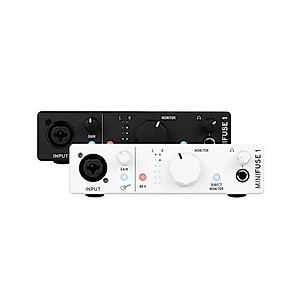 Arturia MiniFuse 1 - Compact USB Audio Interface with Creative Software for Recording, Production, Podcasting, Guitar - Black