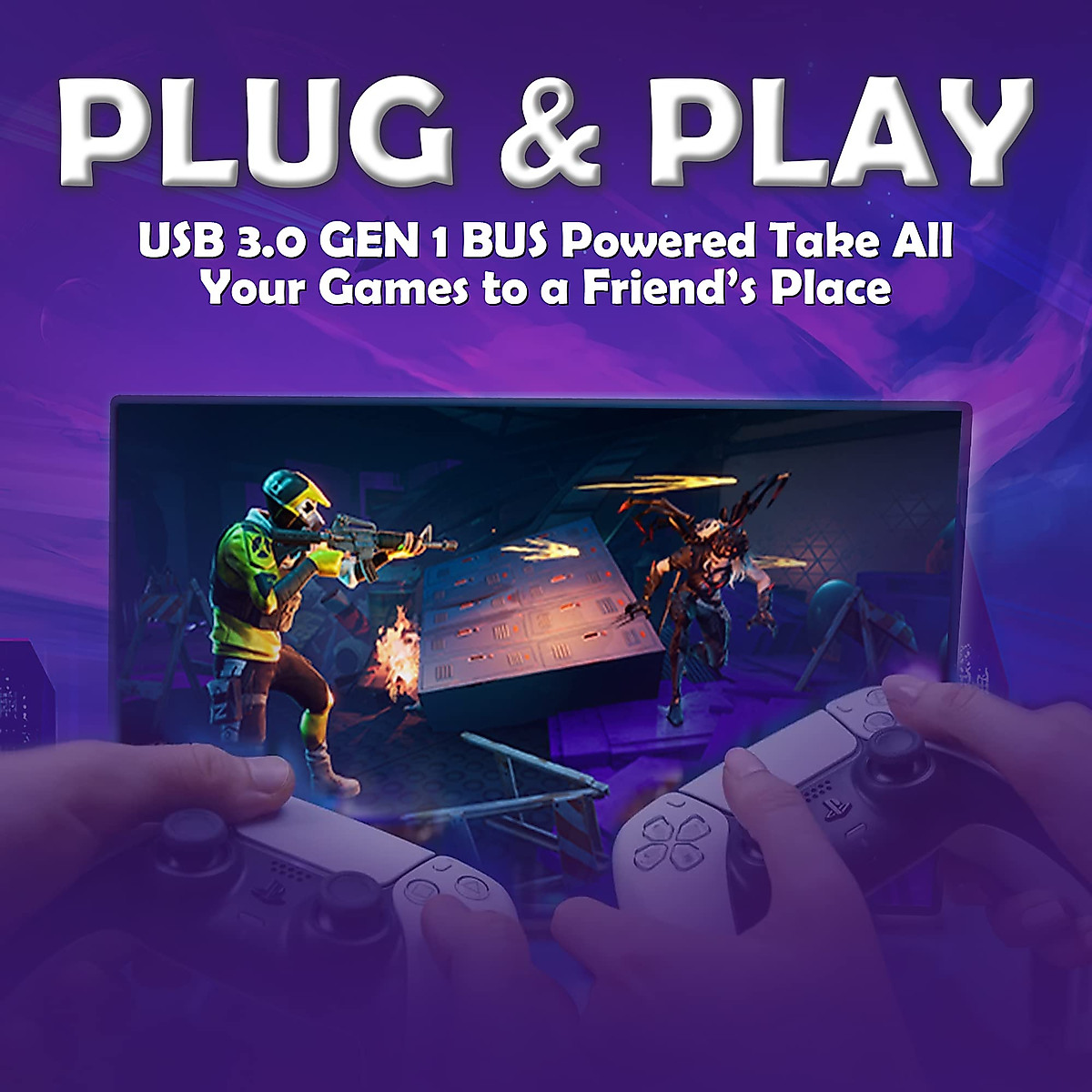 Suhsai External Hard Disk for Gaming, USB 3.0 Portable HDD Storage & Backup Drive for Laptop, Desktop, Playstation Xbox Game - Suitable with Windows, Mac, Game Console, PS4, PS5 (320GB - Black)