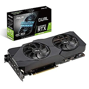 ASUS GeForce RTX 2080 SUPER Overclocked 8G GDDR6 Dual-Fan EVO Edition VR Ready HDMI DisplayPort 1.4 Graphics Card (DUAL-RTX2080S-O8G-EVO)
