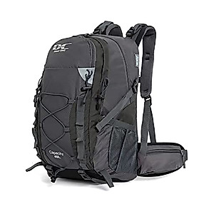 Diamond Candy Waterproof Hiking Backpack for Men and Women, Lightweight Day Pack for Travel Camping, Gray, 40L