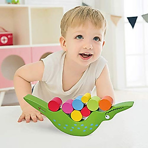 Classic World Wooden Stacking Blocks Balancing Game Crocodile Math Game Wooden Stacking Blocks and Sorting Toy Educational Toys for Preschool Kids
