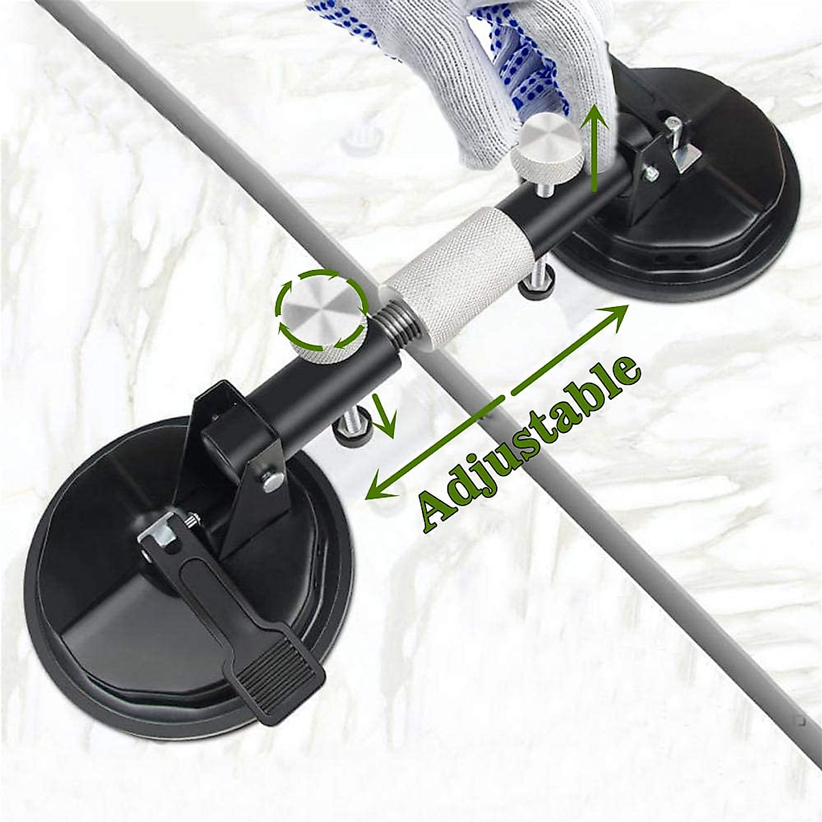 2Pcs Granite Seam Setter, Adjustable Vacuum Suction Cup, Seamless Stone Seam Setter for Seam Joining and Leveling, Professional Countertop Installation Tool for Granite, Stone, Marble, Slab (2Pcs)