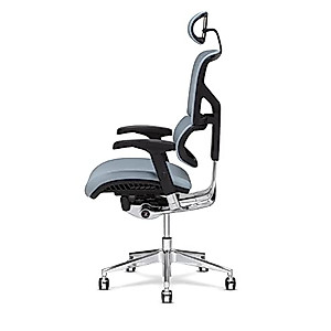X-Chair X3 Management Office Chair, Glacier A.T.R. Fabric with Headrest - High End Comfort Chair/Dynamic Variable Lumbar Support/Floating Recline/Highly Adjustable/Durable/Executive Office Desk Seat