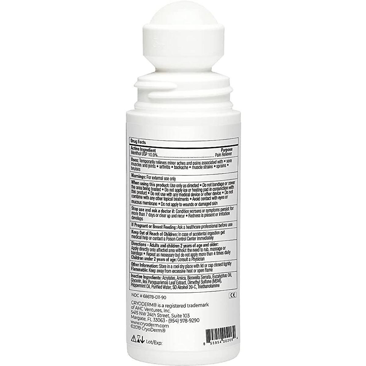 CryoDerm Cold Therapy 3 oz Roll On (2 Pack)