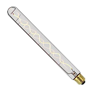 WOPARU Long Test Tube Spiral Vintage Edison Filament Light Bulb，T10/T32 Medium (E26) Standard Base E27，4W 2200K 240LM Dimmable LED Edison Bulb,40W Equivalent Warm White (Clear Glass)