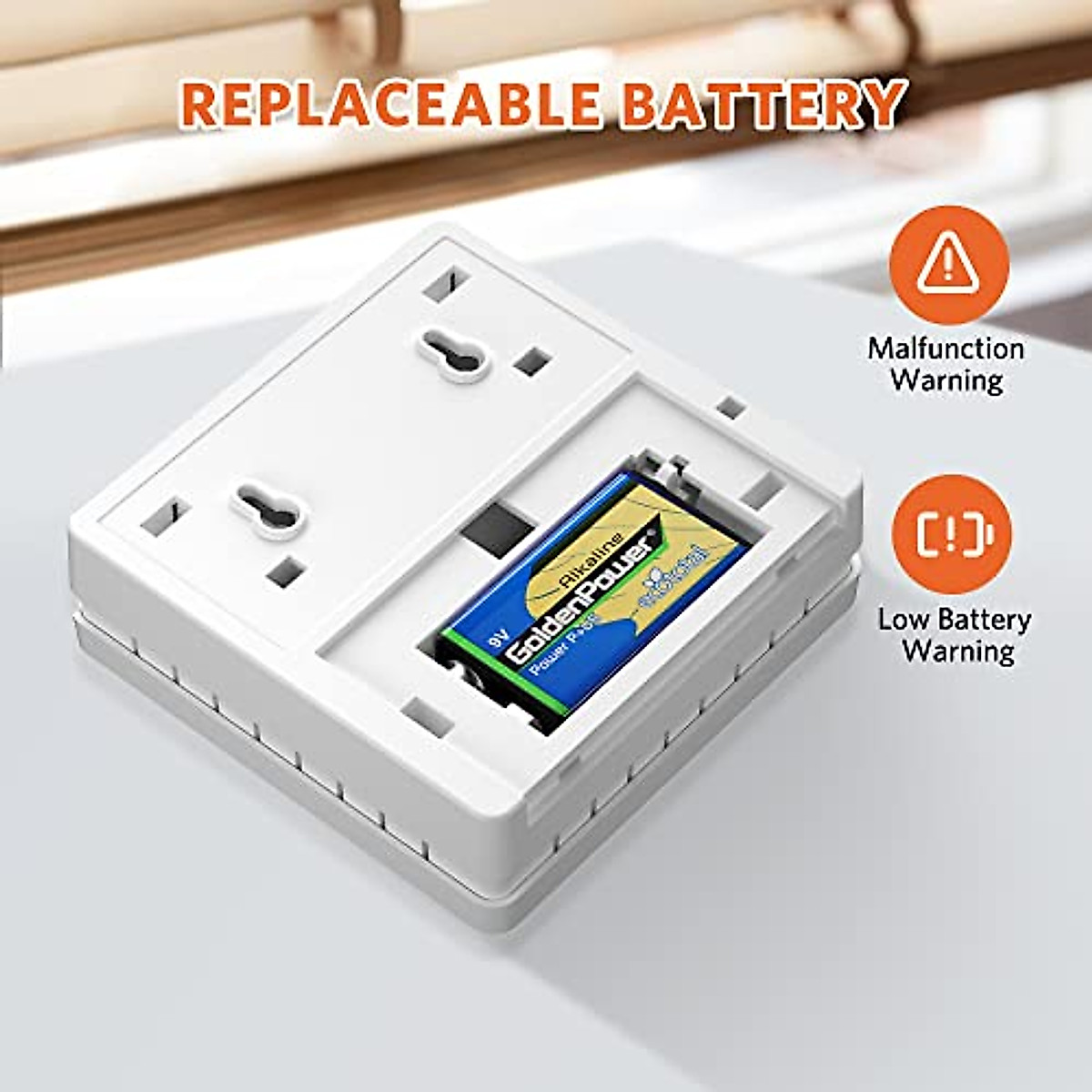 Carbon Monoxide Detector Alarm, HATHEPHS 10-Year Life Portable CO Detector with Digital LCD Display, Battery Powered CO Alarm with 3 LED Lights for Home, Office and Travel