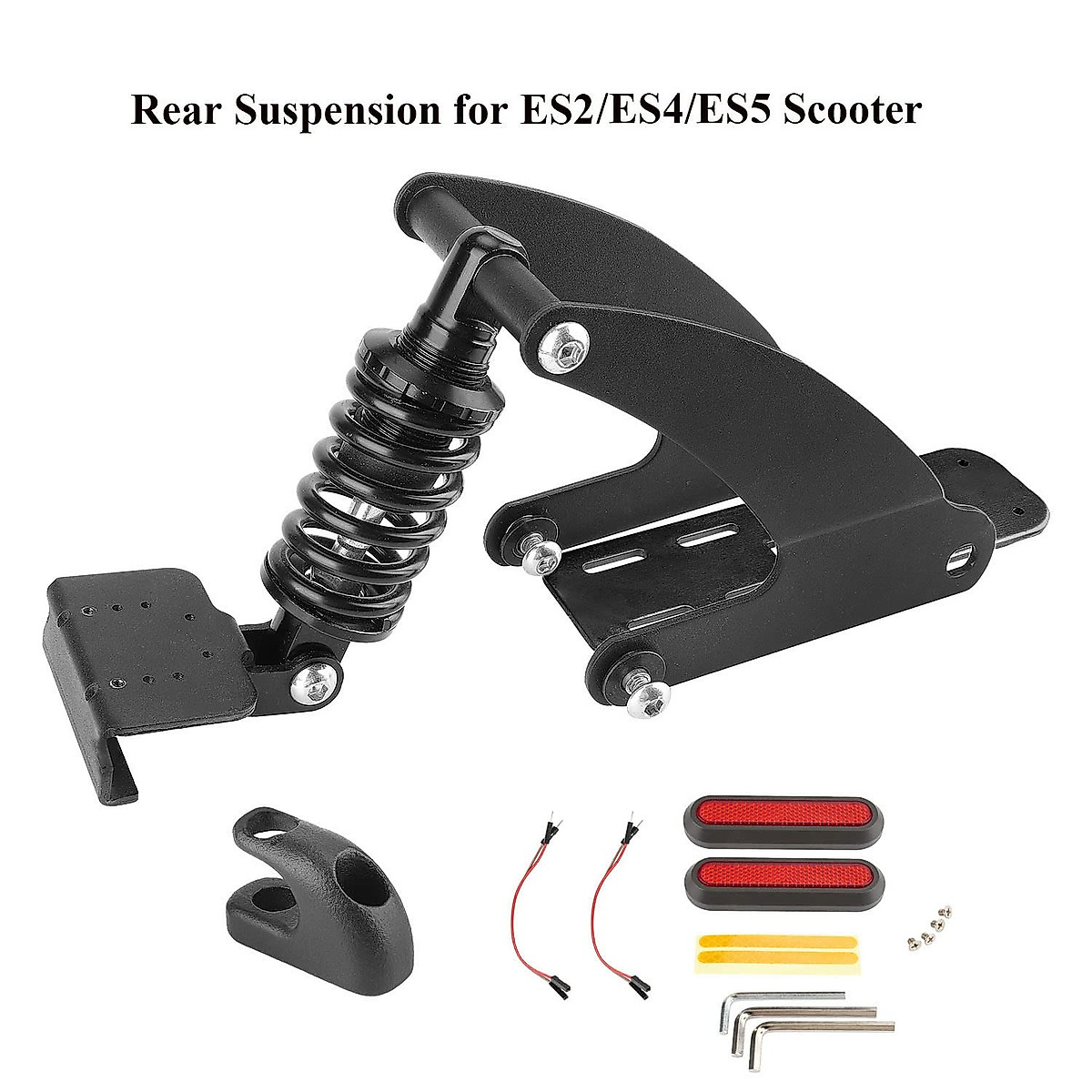 YBang Rear Suspension Kit for Segway Ninebot ES1 ES2 ES3 ES4 ES5 Electric Scooter Shock Absorber Accessories with Reflective Strips and Led Side Light (for ES2/ES4/ES5)