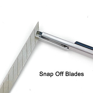 9mm Utility Knife Blades Replacement, 50 Pcs Snap-Off Blades with a Retractable Utility Knife, Carbon Steel Blades For Vinyl Knife, Box Cutter, Craft Knife, Use in Office, Home, Arts, Crafts