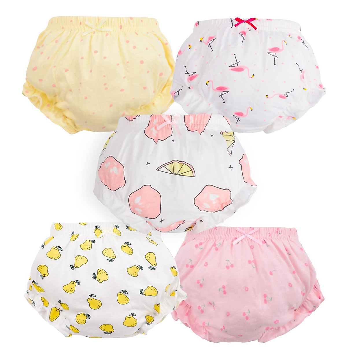 Baby Girls' Cotton Bloomers Brief Underwear - Kids Cool Breathable Comfort Panty - Toddler Undies Cute Diaper Covers Multipacks, Soft and Wash Well 6-9 Months