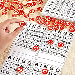 Lewtemi Vintage Bingo Board Game Classic Bingo Cards Bingo Game Wooden Bingo Set includes 40 Bingo Number Cards and 75 Chess for Family Large Parties Adults Holiday Activities