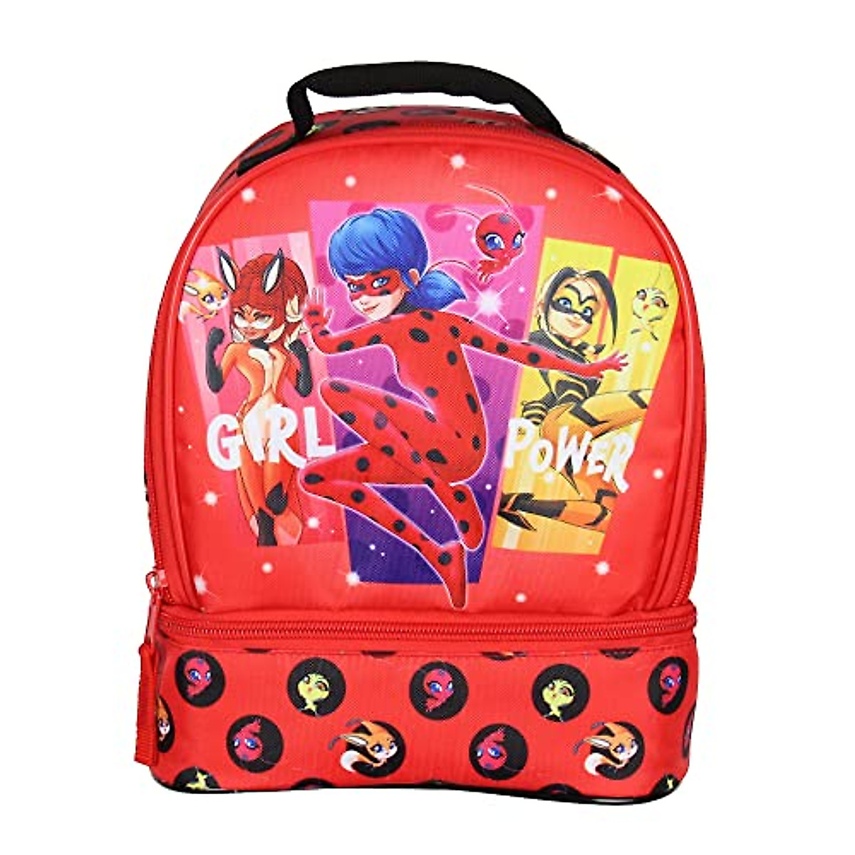 INTIMO Miraculous: Tales of Ladybug & Cat Noir Girl Power Dual Compartment Lunch Box Bag