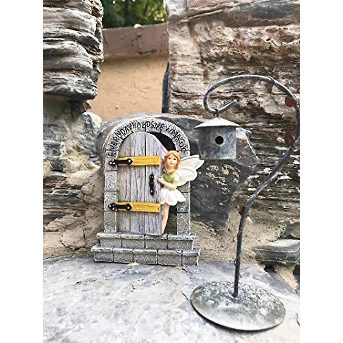 MUAMAX Fairy Door Fairy Garden Door Miniature Fairy Door Outdoor Magical Fairies Entrance Door Fairy Garden Supply Gifts