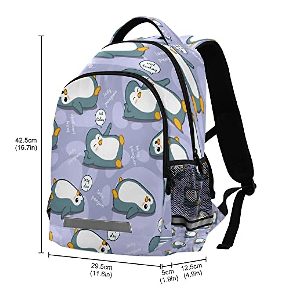 Animal Cute Lazy Penguin Backpacks Travel Laptop Daypack School Book Bag for Men Women Teens Kids