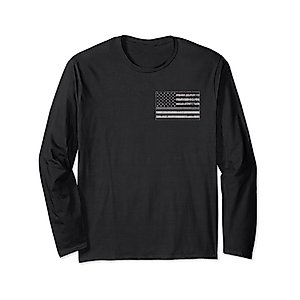 Thin Silver Line American Flag Shirt Correction Officer Gift Long Sleeve T-Shirt