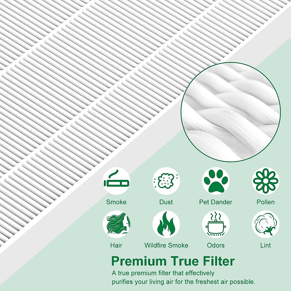 Laukowind 116130 Filter H Replacement for Winix 5500-2 Air Purifier and Models AM80-2, Includes 1 Pack Ture Filters and 1 Pack Activated Carbon Pre-filters (1 Sets)