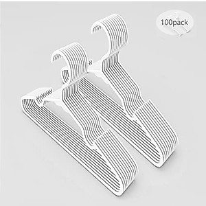 Kid Hangers 100 Pack, 11.5 Inch Big Children Child Hangers Baby Clothes Hangers for Closet (White, 100)