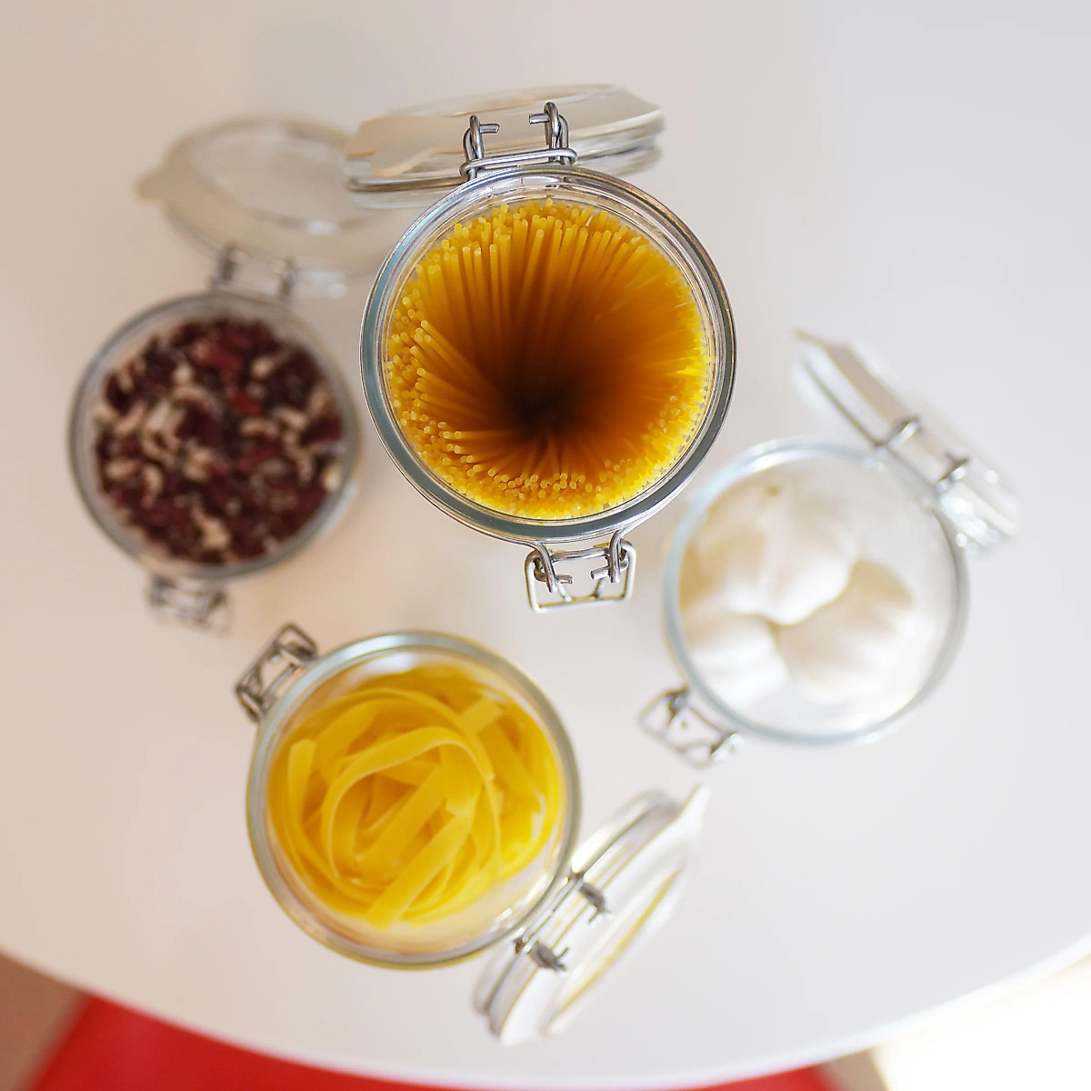 Bormioli Rocco Fido Cylinder Glass Jar with Airtight Gasket Clamp Lid for Canning and Preserving, or Storing Pasta and Dry Foods, 25.25 oz., Set of 6