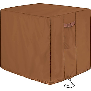 Yesland Central Air Conditioner Covers for Outside Units - AC Covers Water Resistant and Windproof Design AC Unit Cover - Universal Brown Winter AC Unit Cover (32''L x 32''W x 36''H)