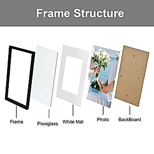 MecTo 11x14 Picture Frame without Mat Hanging Picture Frames to Display Pictures 8x10 with Mat Family Picture Frames Collage Wall Decor Document Certificate Frame (Black, 6 Pack)