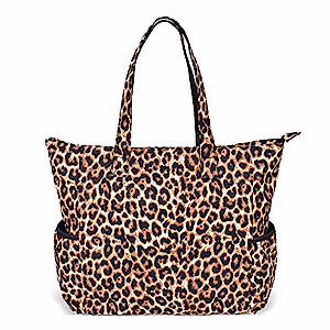 CLOUDMUSIC Shoulder Tote Bag For Women Fashion Multi-functional Bag Daily Shopping Travelling Sports Fitting Hiking(Leopard Spots)