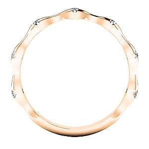 Dazzlingrock Collection 0.25 Carat (ctw) 14K Round Diamond Ladies Eternity Wedding Band Ring 1/4 CT, Rose Gold, Size 7