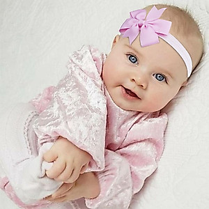 CÉLLOT 40 Colors Baby Girls Headbands 3" Pinwheel Hair Bows Elastic Hair Bands Hair Accessories for Newborn Infants Toddlers