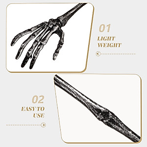 Skeleton Hands 2pcs Salad Spoon Skeleton Hand Spoon Skull Claw Spoon Hallowen Party Tableware Funny Pasta Fork for Halloween Party Favors Plastic Salad Tongs