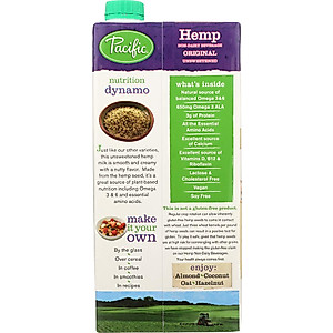 Pacific Natural Foods - All Natural Hemp Milk Unsweetened Original - 32 oz.(pack of 2)