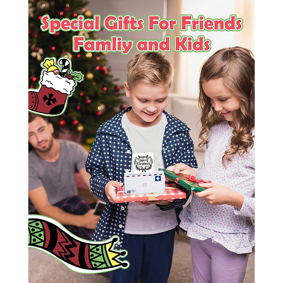 Phomemo M04AS Mini Printer with 110mm White Adhesive Paper Bundle